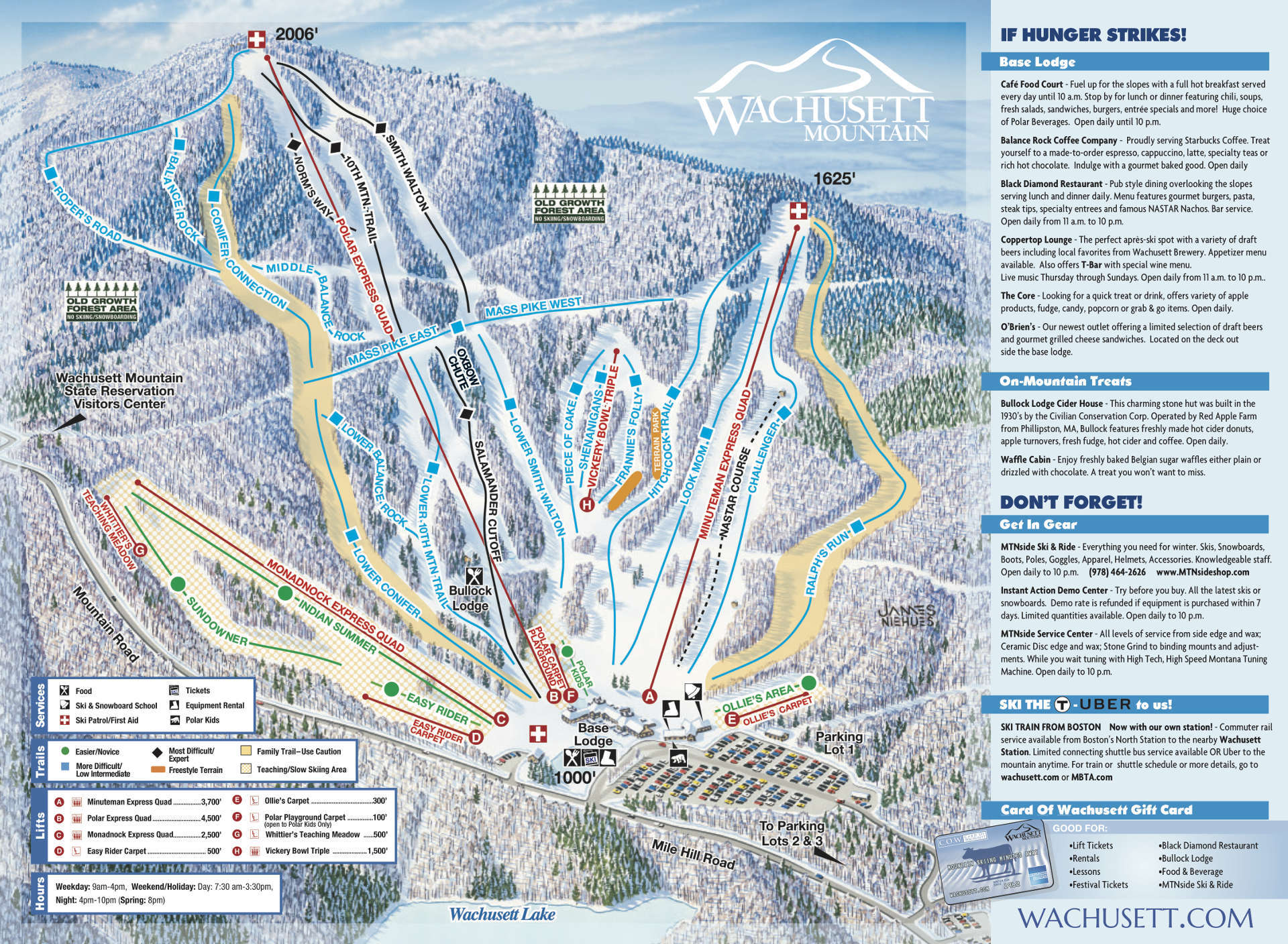 Wachusett Mountain Ski Area Trail Map | OnTheSnow