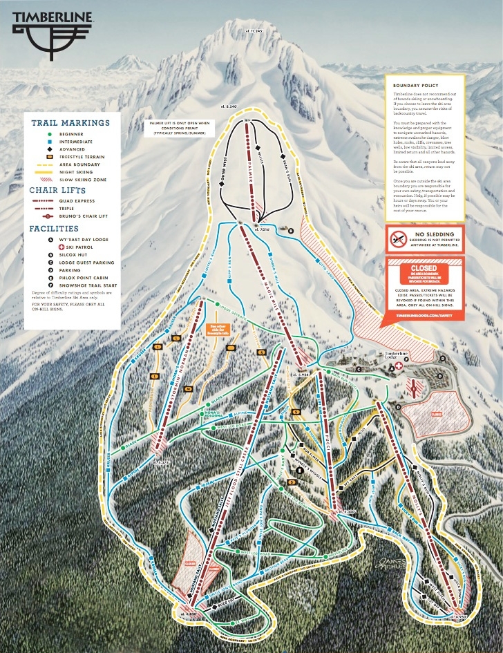Timberline Lodge Trail Map | OnTheSnow