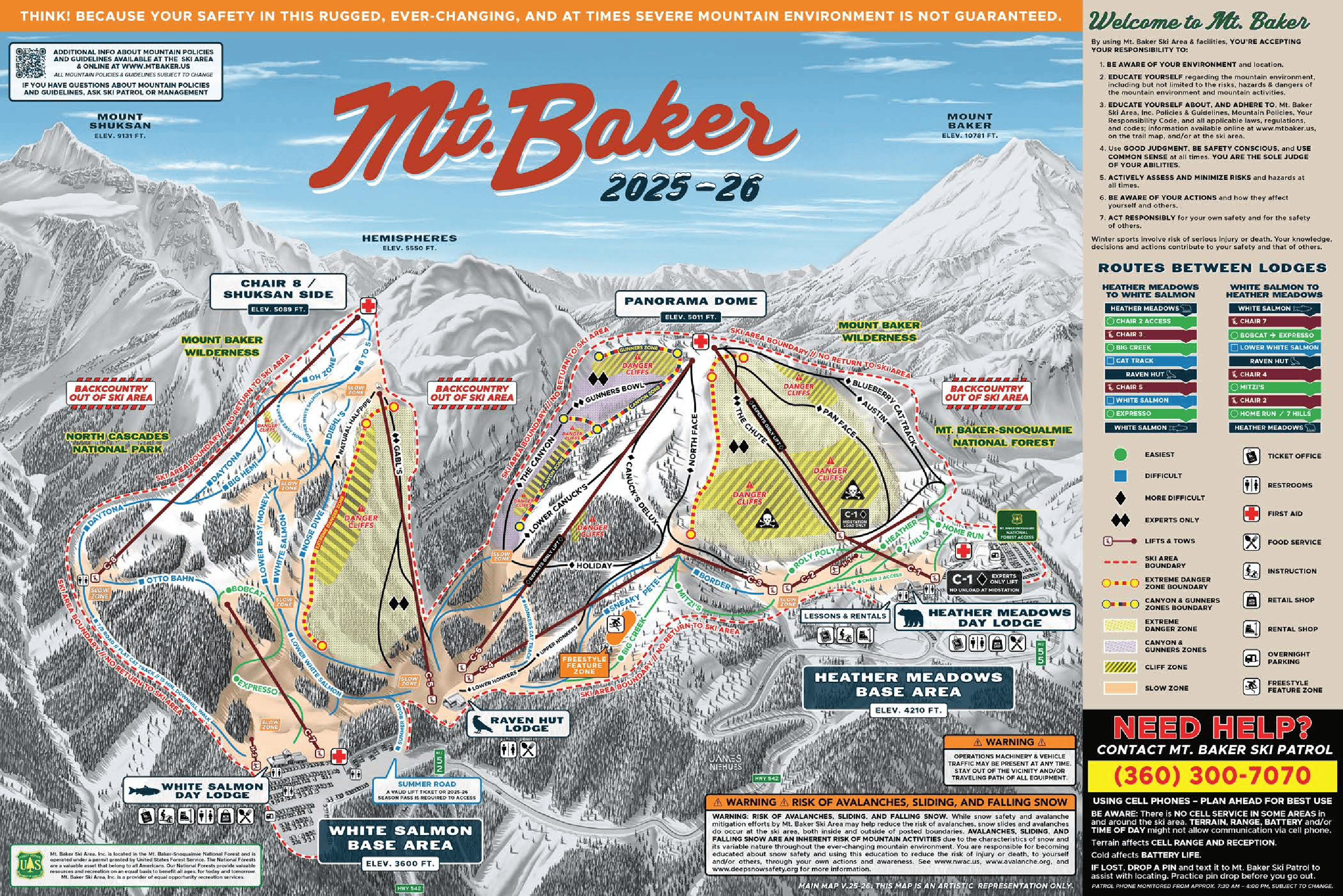 Mt. Baker Trail Map | OnTheSnow