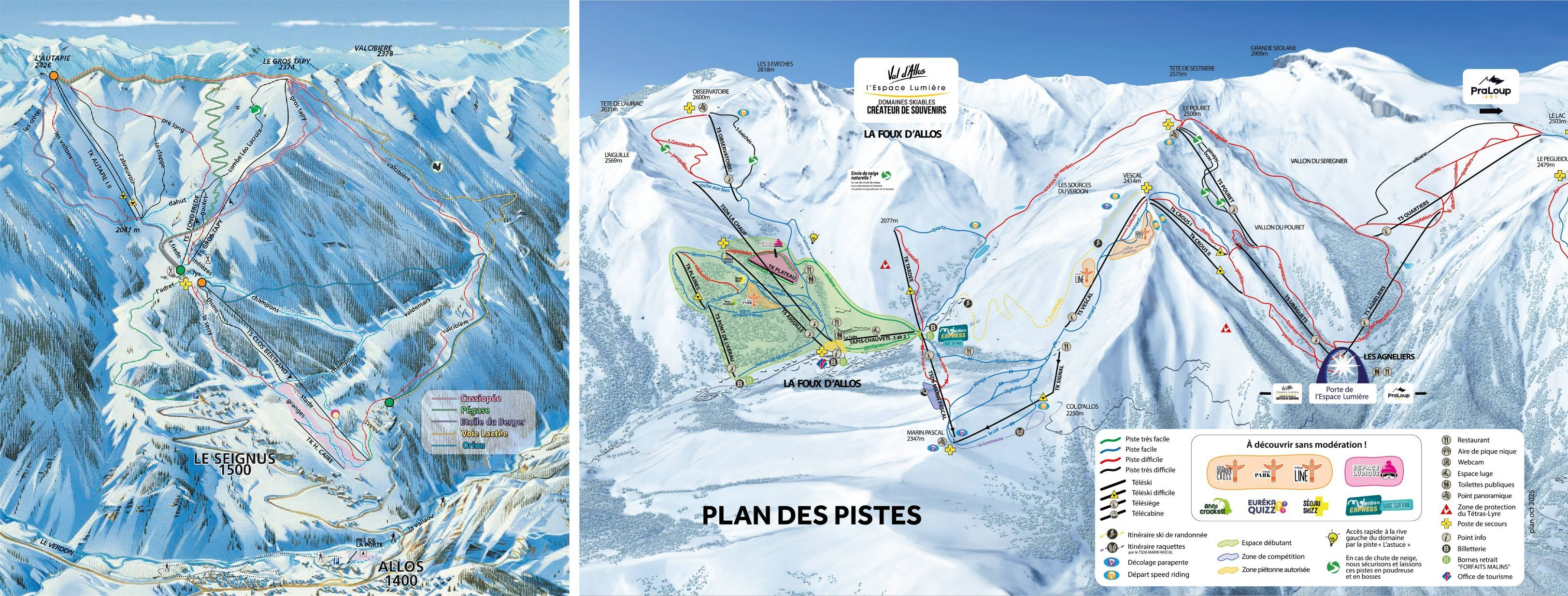 Val d'Allos Piste Map | Plan of ski slopes and lifts | OnTheSnow