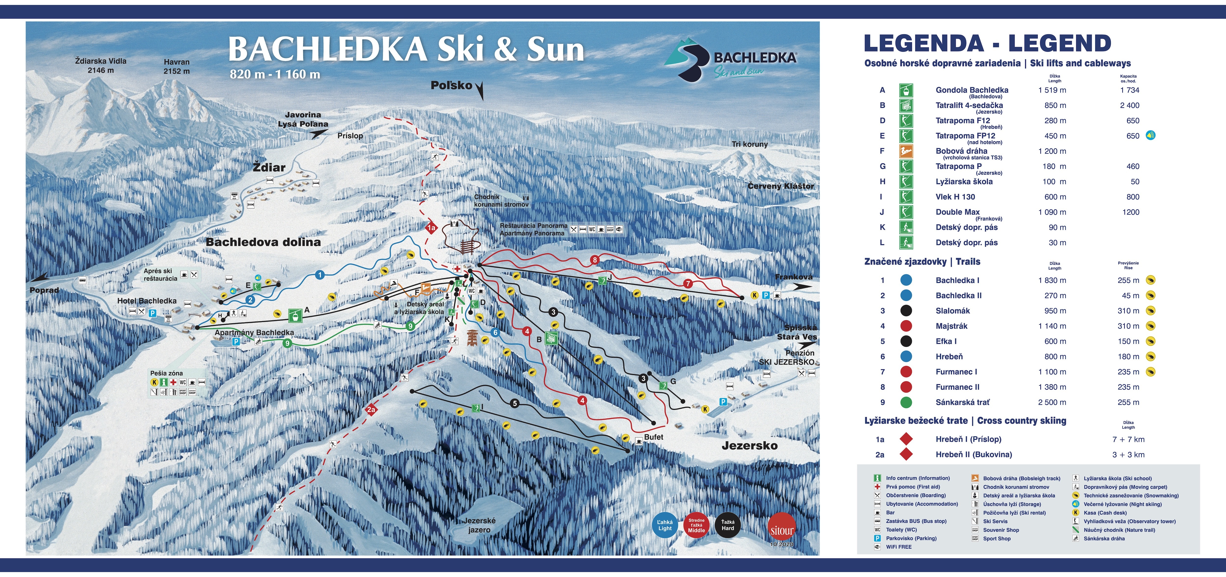Bachledka Ski&Sun Mapa zjazdoviek | Mapa strediska Bachledka Ski&Sun