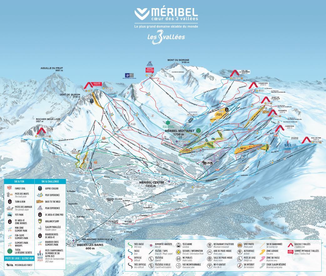 Meribel Piste Map | Plan of ski slopes and lifts | OnTheSnow