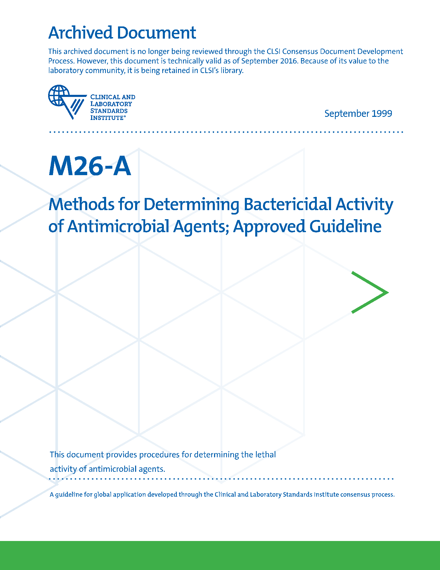 M26 | Methods for Determining Bactericidal Activity of Antimicrobial Agents