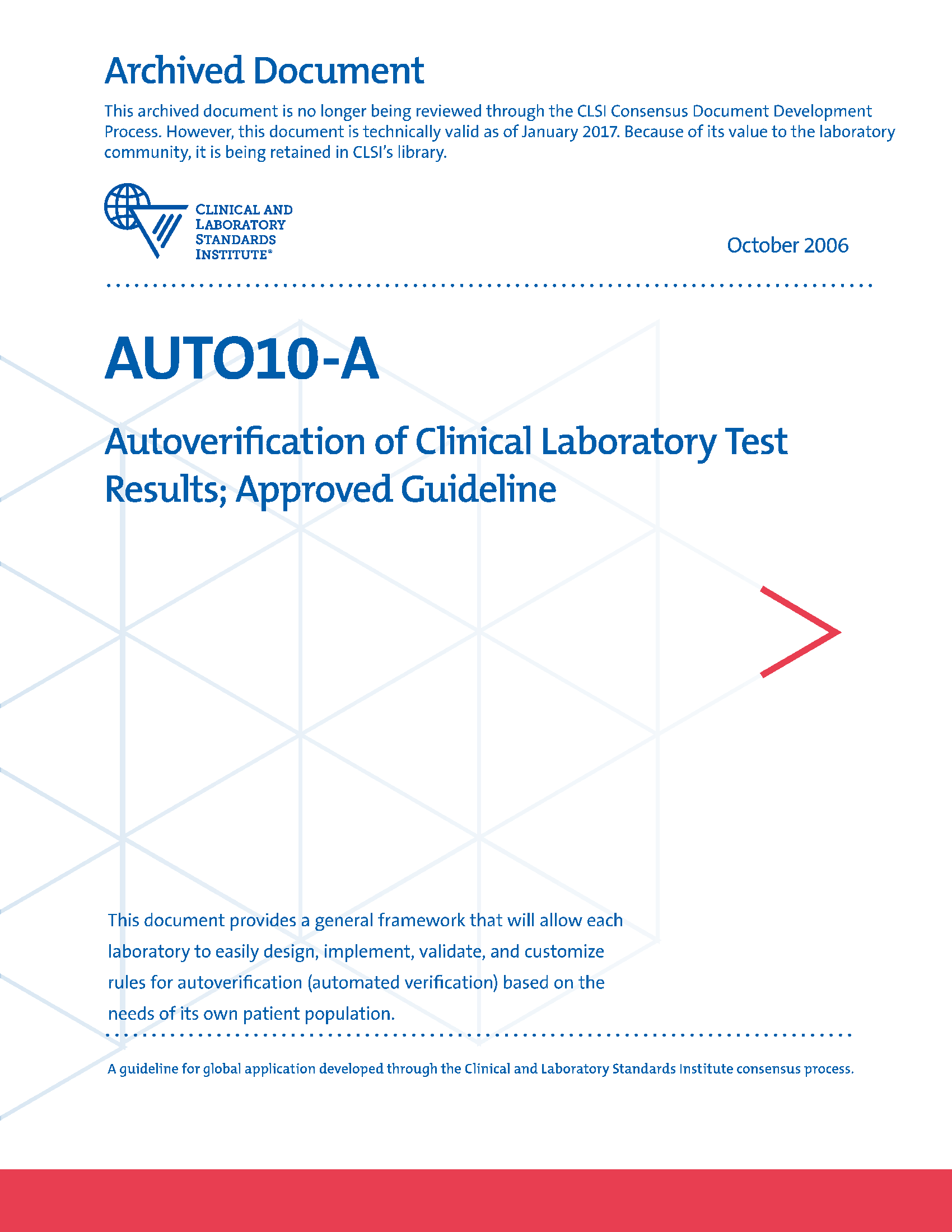 AUTO10 | Autoverification of Clinical Laboratory Test Results